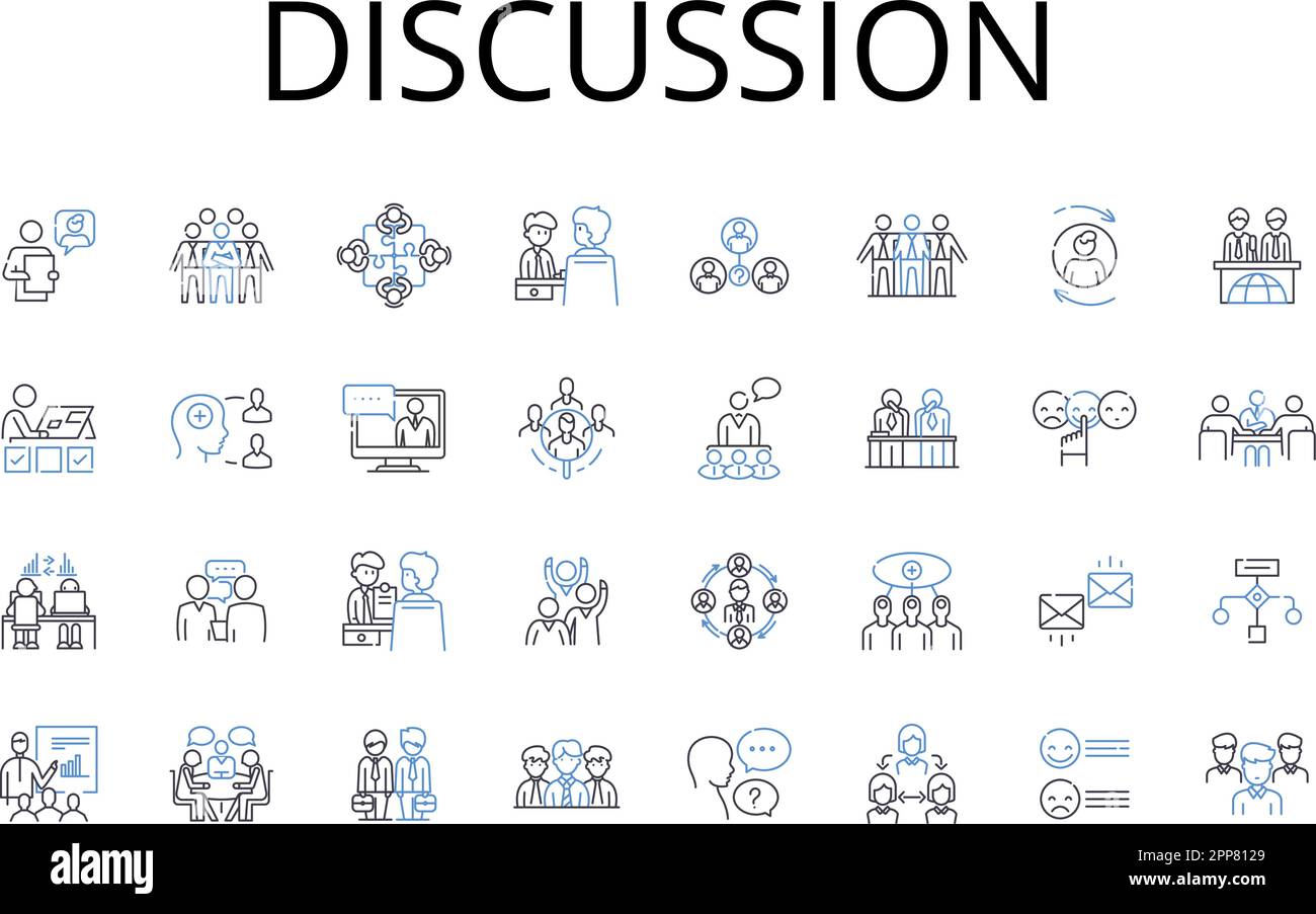 Discussion line icons collection. Debate, Dialogue, Chatting, Communication, Discourse ...