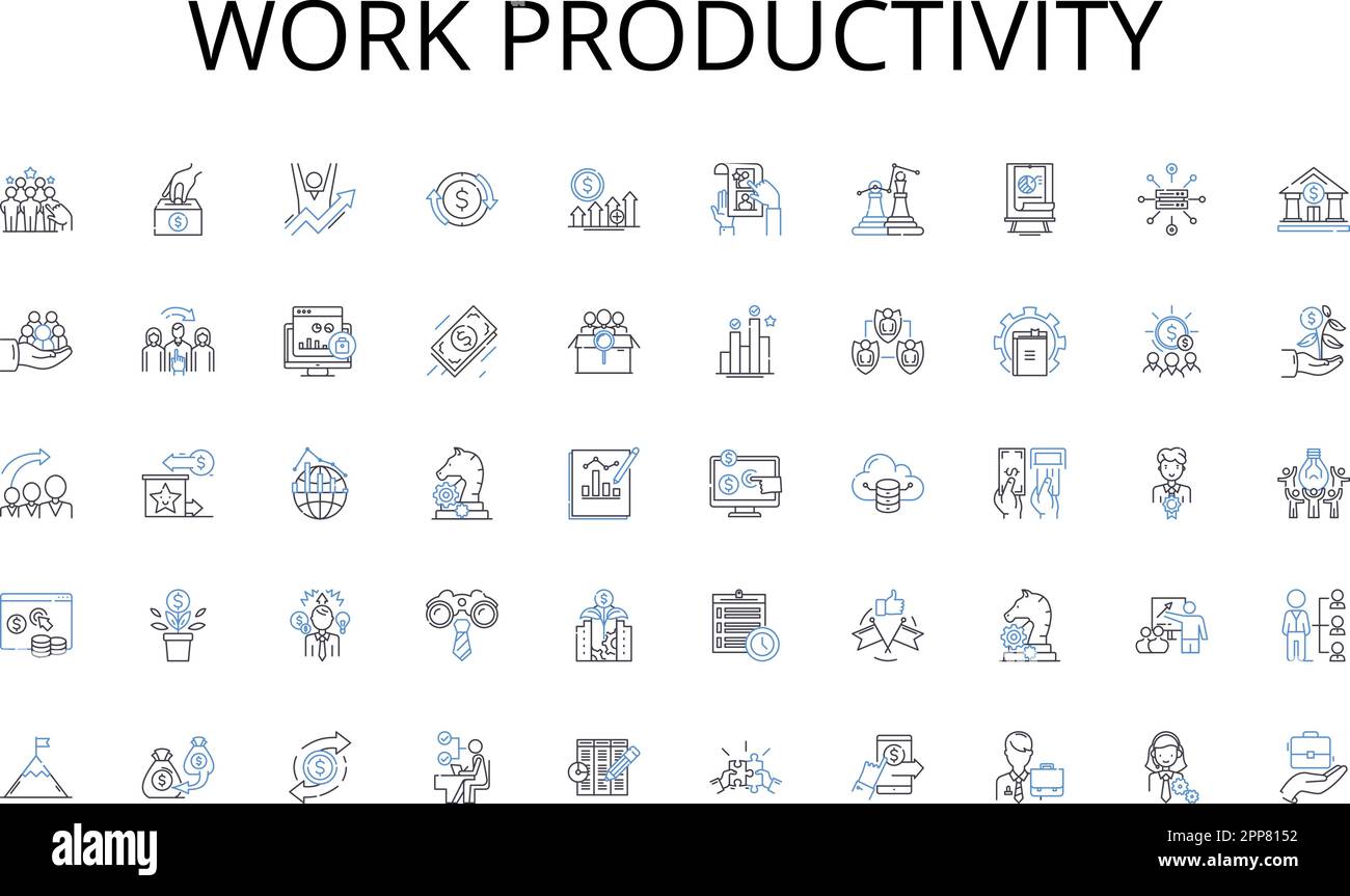 Work productivity line icons collection. Exchange, Swap, Barter ...