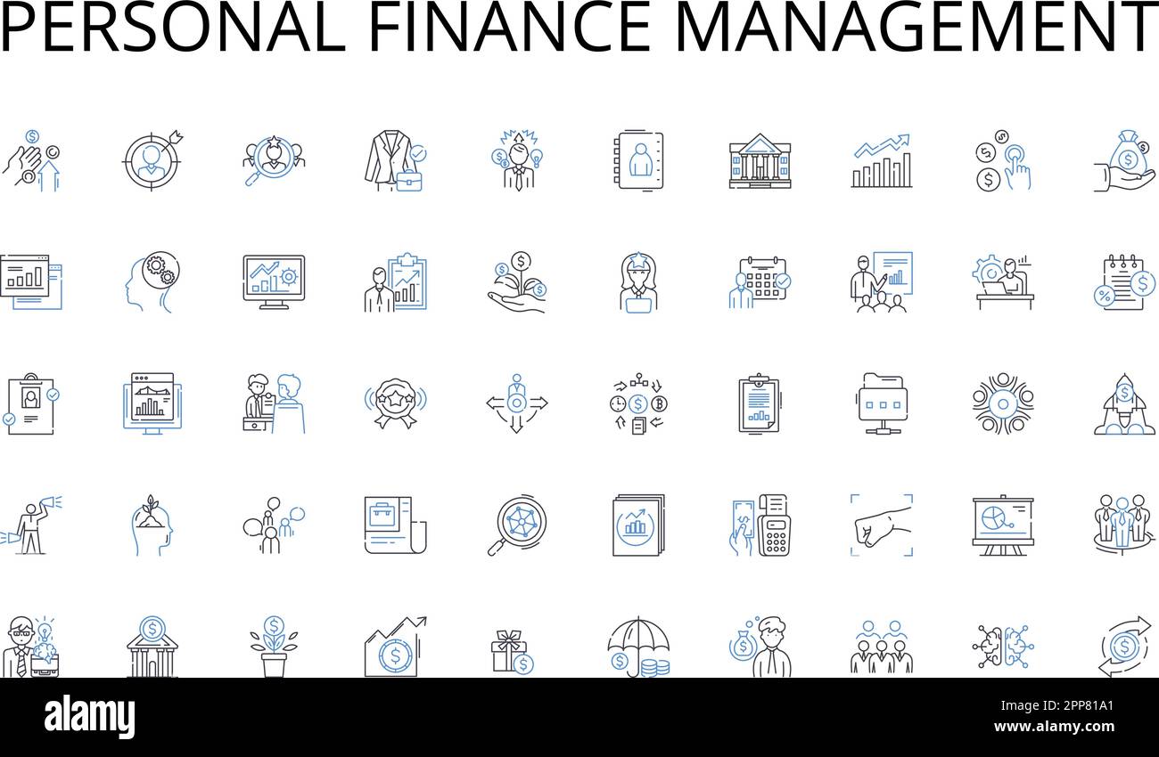 Personal Finance Management line icons collection. Trust, Reliability ...