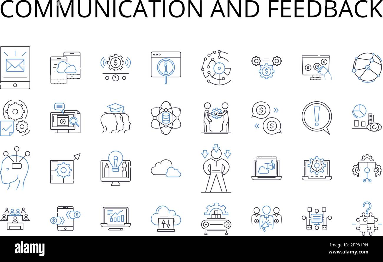 Communication and feedback line icons collection. Dialog, Discussion, Exchange, Correspondence ...
