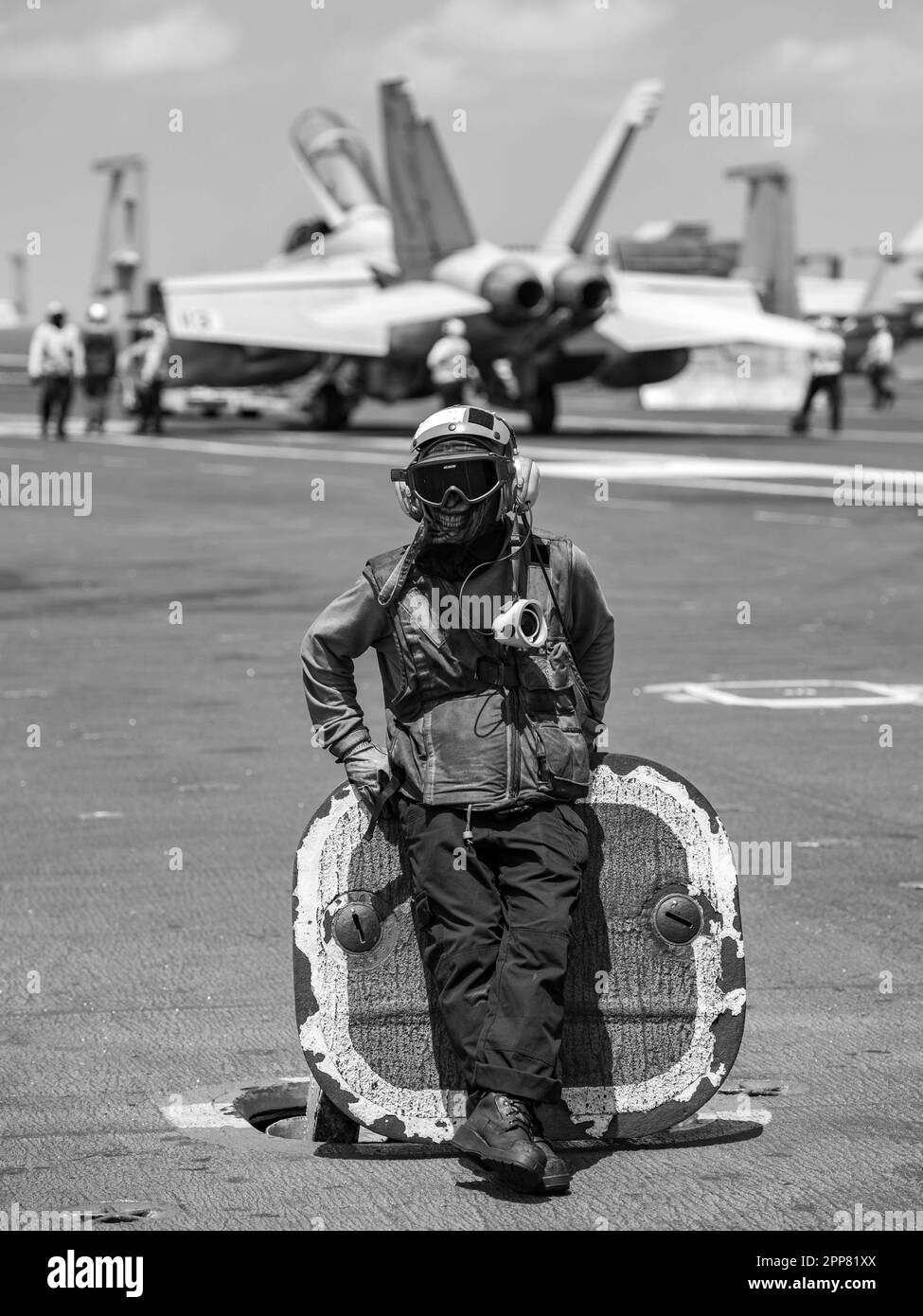 230421-N-DU622-1075 SOUTH CHINA SEA (April 21, 2023) A U.S. Navy Sailor observes flight ...