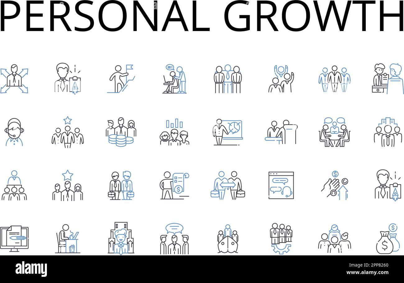 Personal growth line icons collection. Self-improvement, Personal ... Personal growth line icons collection. Self-improvement, Personal ...