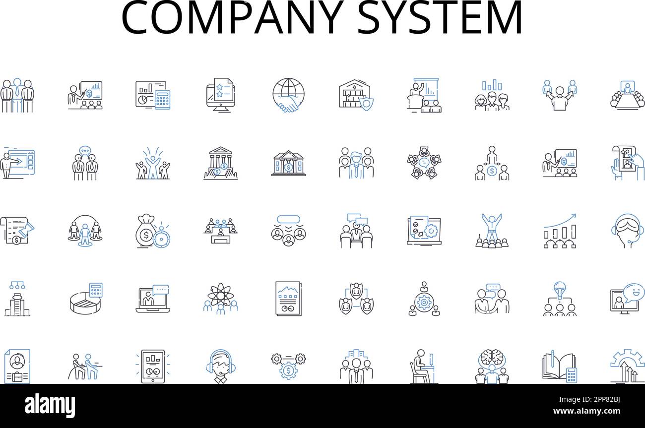 Company system line icons collection. Innovative, Reliable ...