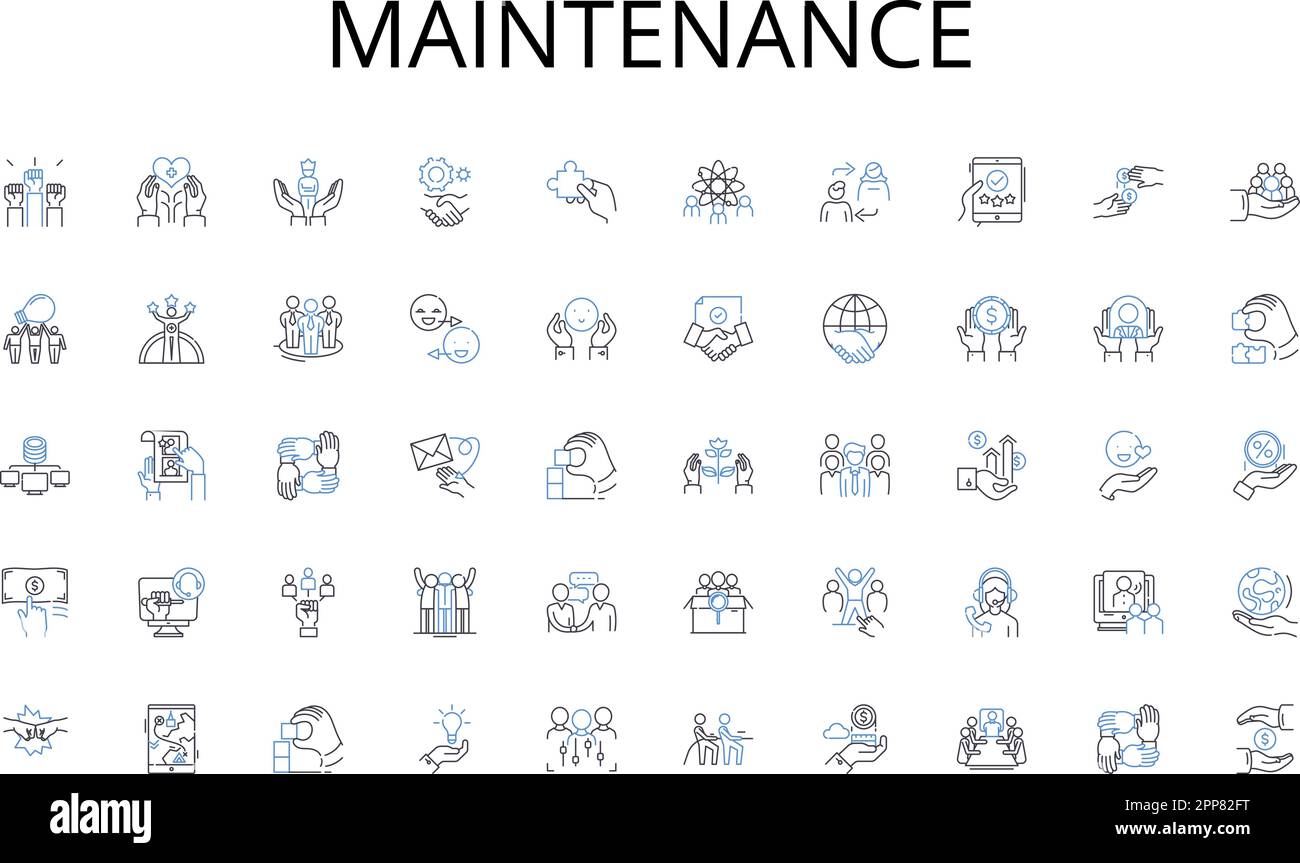Maintenance line icons collection. Bus, Train, Subway, Carpool, Ride ...