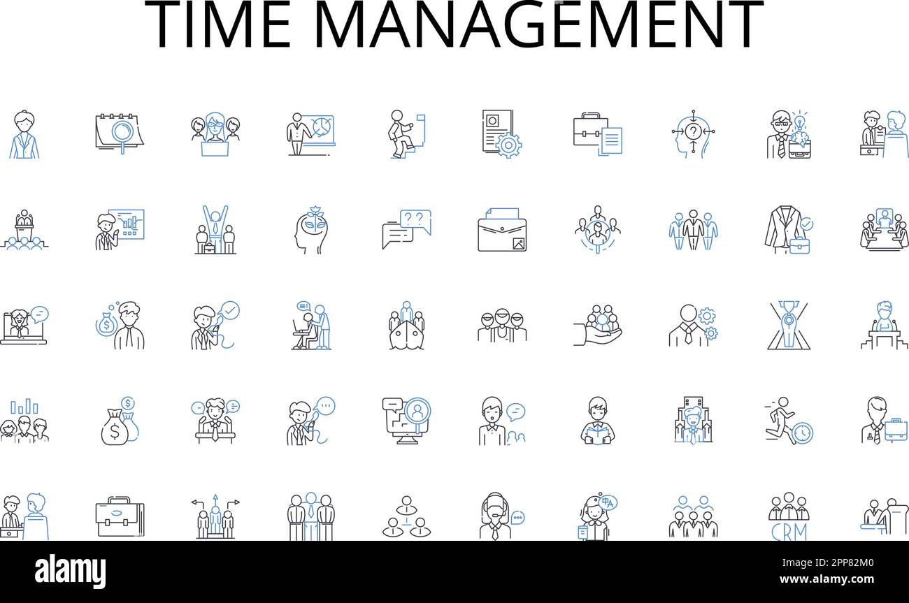 Time management line icons collection. Automobile, Sedan, SUV ...