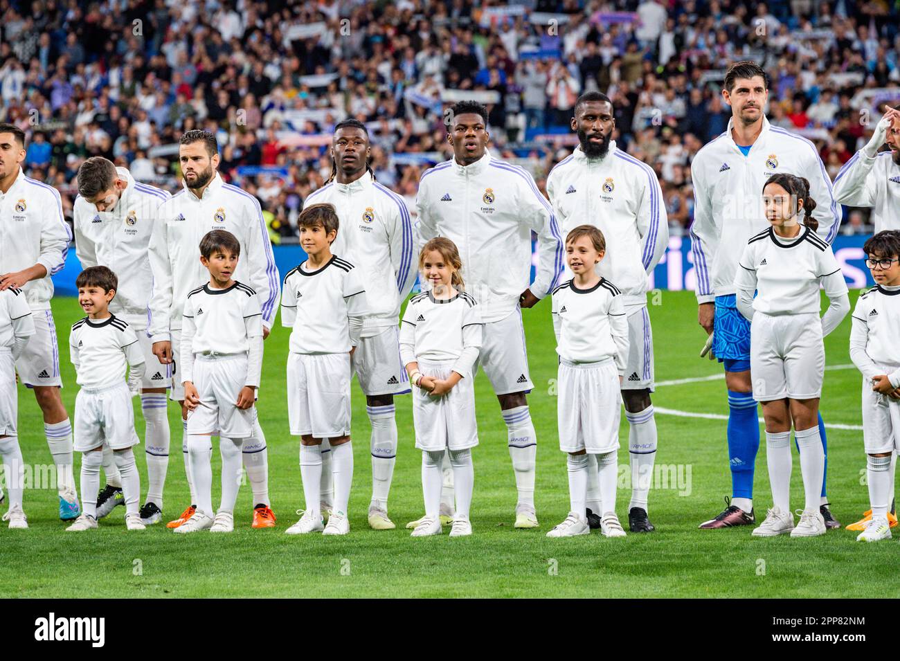 Madrid, Spain. 22nd Apr, 2023. Nacho (Real Madrid), Eduardo Camavinga ...