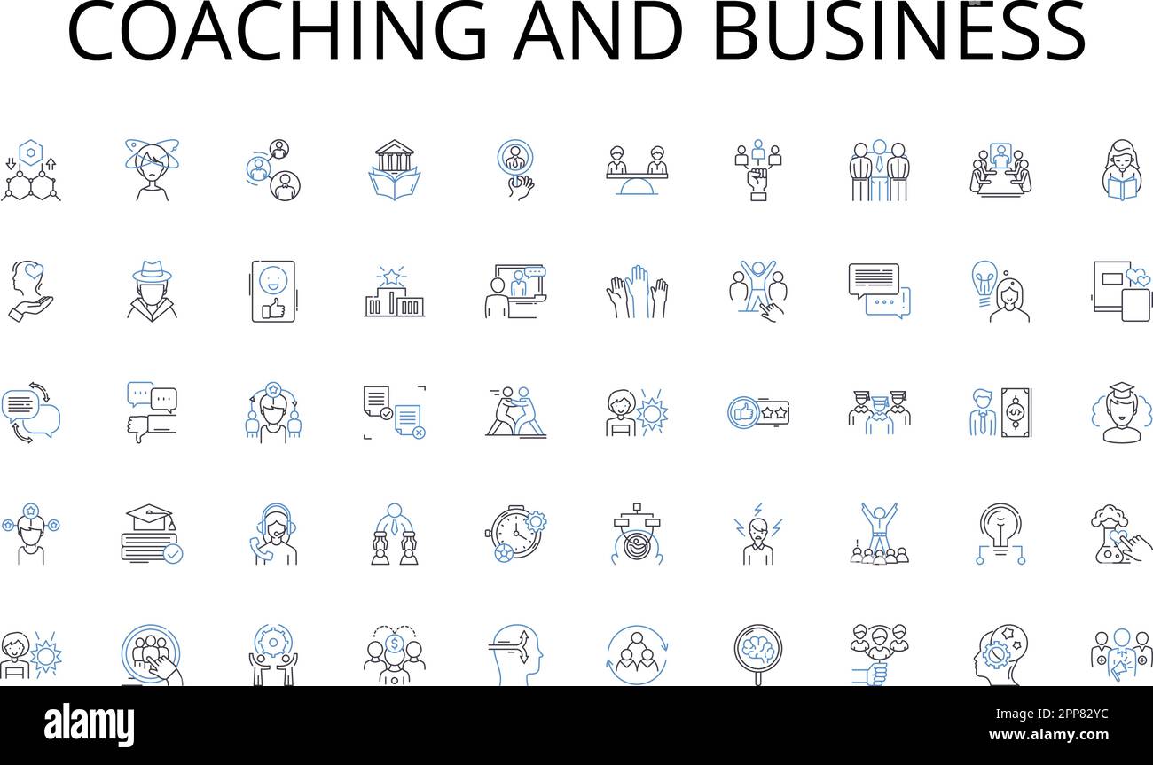 Coaching and business line icons collection. Income, Paycheck, Salary ...