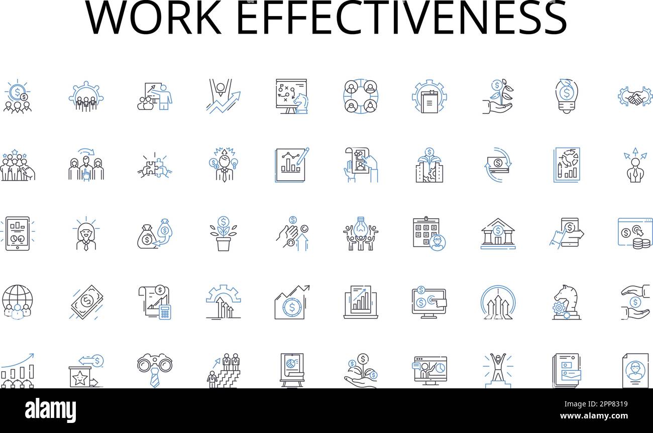 Work effectiveness line icons collection. Comfort, Style, Elegance ...