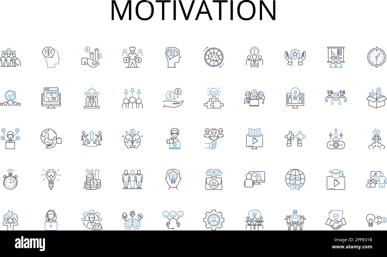 Motivation line icons collection. Typography, Layout, Navigation ...