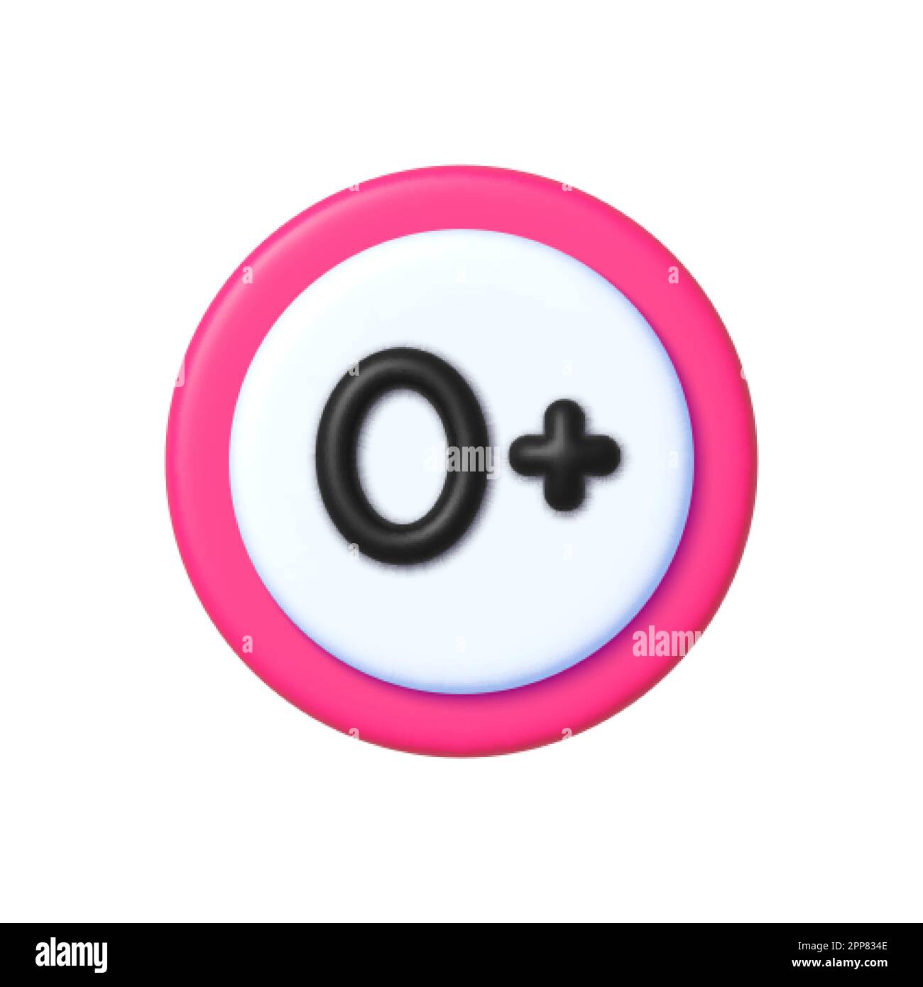 For newborn children sign sticker in 3D style. Zero plus. Vector design ...