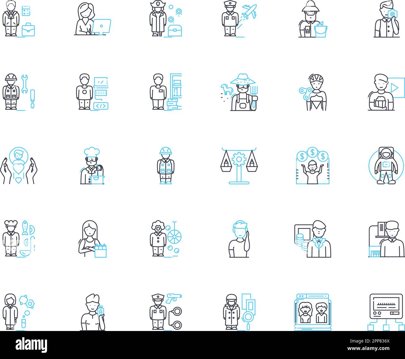 Coalitions linear icons set. Unity, Synergy, Collaboration, Teamwork ...