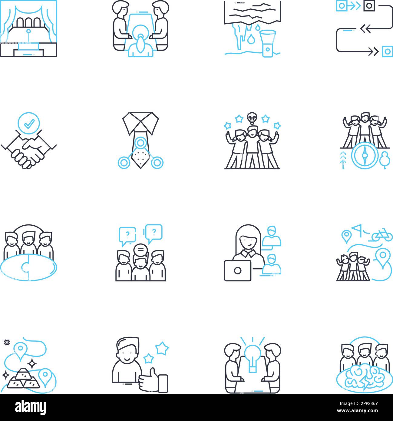 Session Linear Icons Set Acilitation Dialogue Brainstorming Collaboration Planning