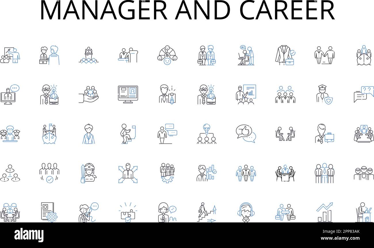 Manager and career line icons collection. Statistics, Analysis, Figures ...