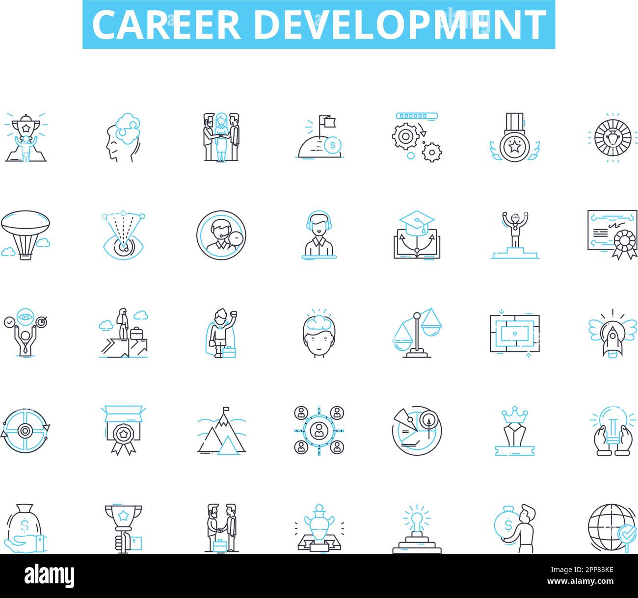 Career development linear icons set. Progression, Advancement, Learning ... Career development linear icons set. Progression, Advancement, Learning ...
