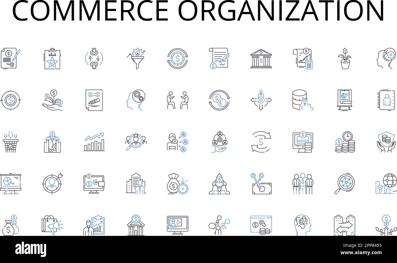 Commerce organization line icons collection. Equipment, Tools, Apparel ...