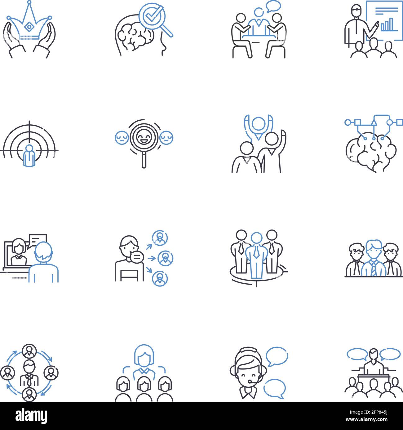 Joint participation line icons collection. Collaboration, Cooperation ...