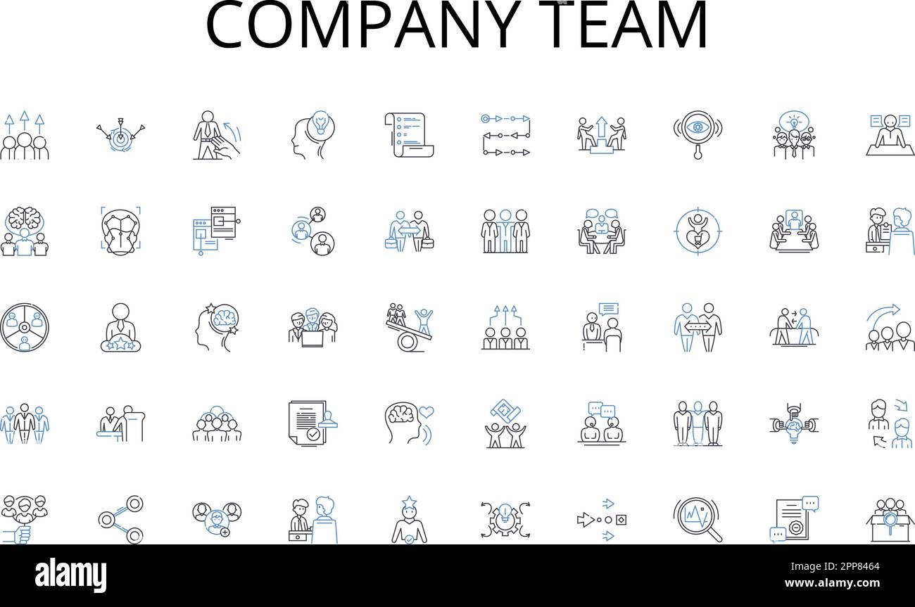 Company team line icons collection. Flexibility, Independence ...