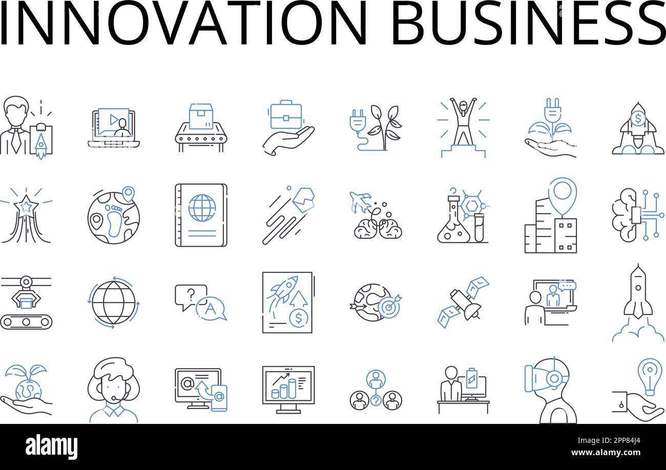 Innovation Business Line Icons Collection Creativity Design