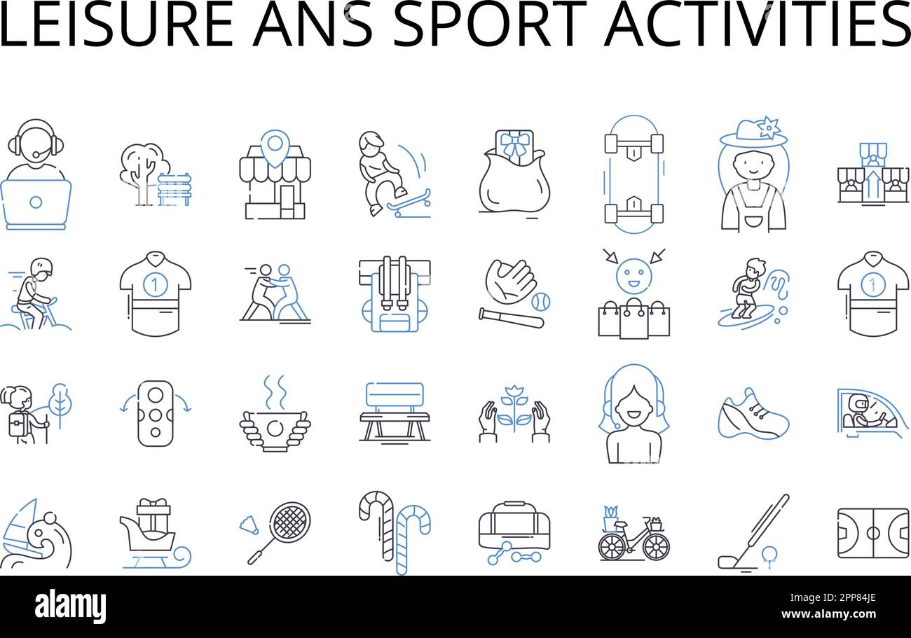 Leisure ans sport activities line icons collection. Recreation ...