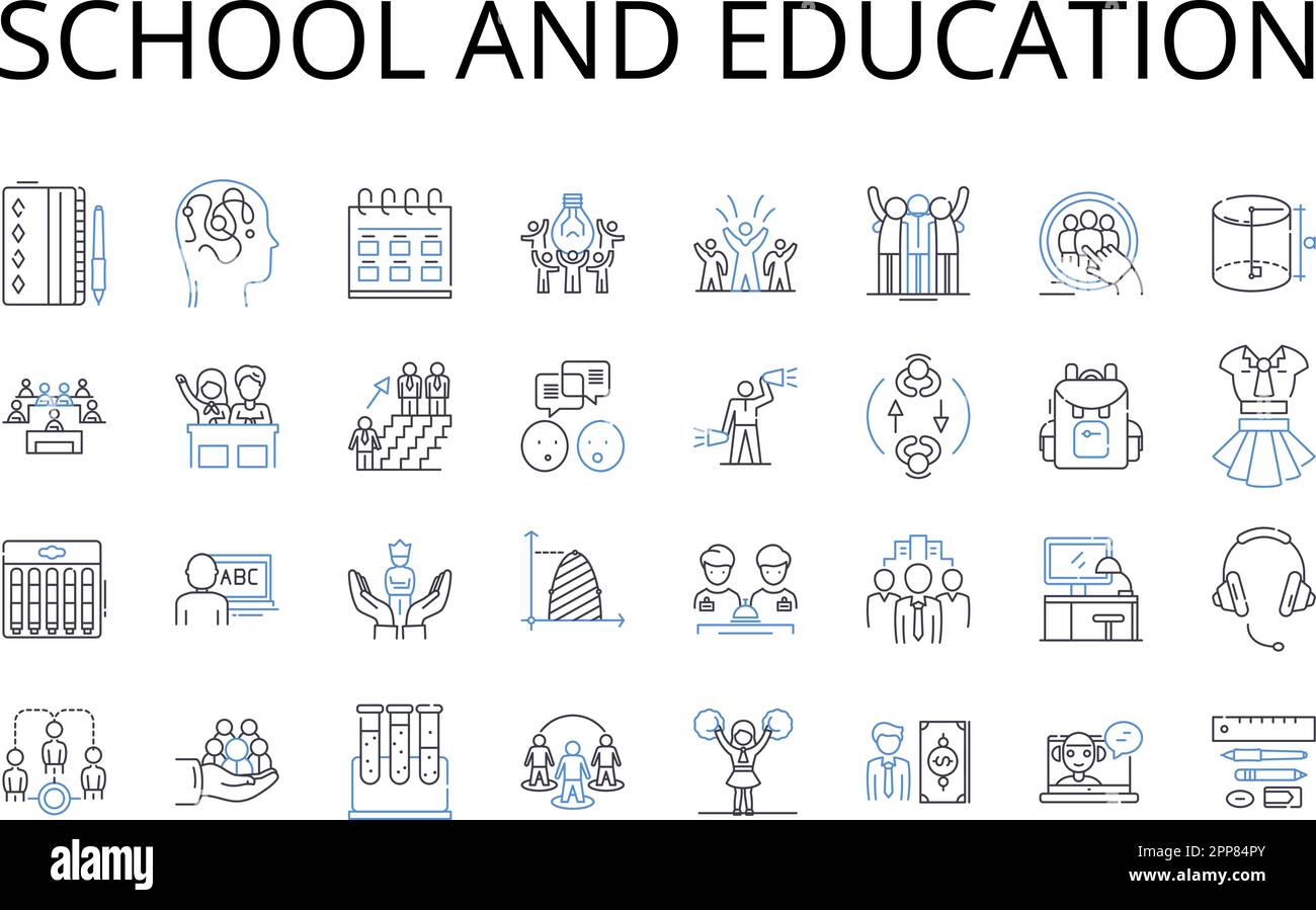 School and education line icons collection. Institution, Academy ...