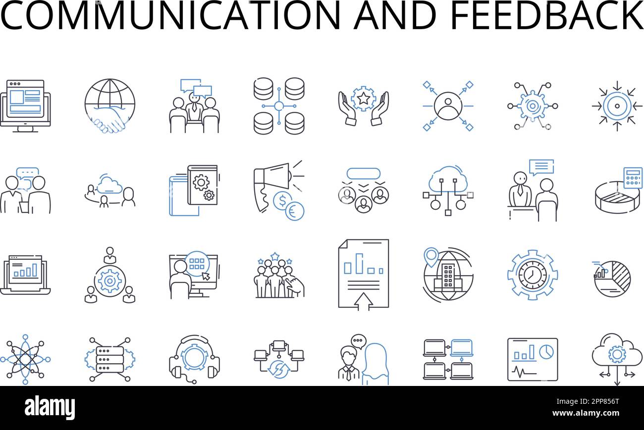 Communication and feedback line icons collection. Dialog, Discussion, Exchange, Correspondence ...