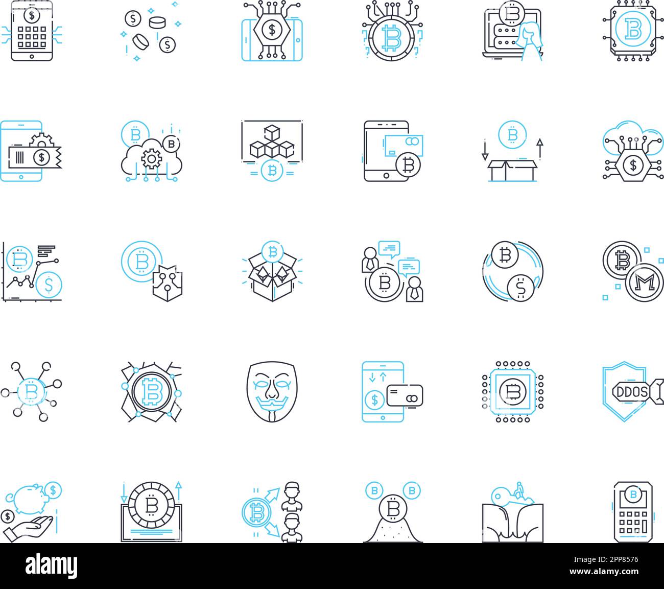 Internet energy linear icons set. Efficiency, Speed, Sustainability ...