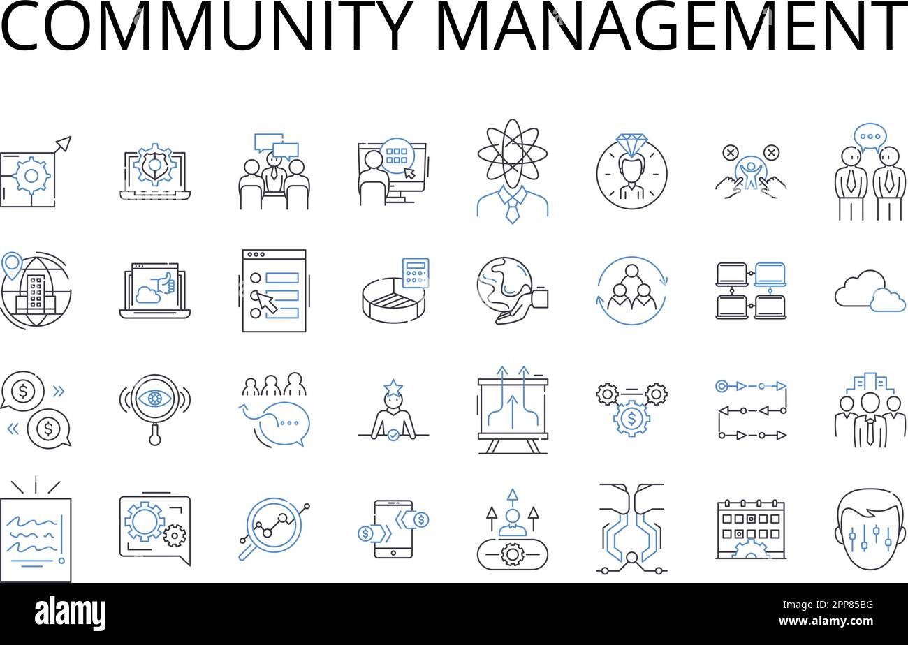 Community management line icons collection. Employee engagement, Brand ...