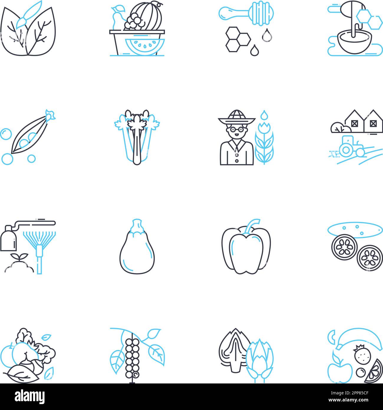 Green gardening linear icons set. Sustainable, Eco-friendly, Nurturing ...