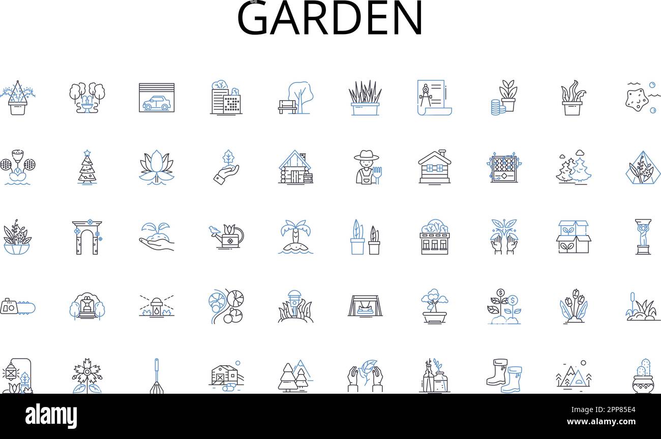 Garden Line Icons Collection Encryption Firewall Passwords Cybersecurity Phishing Malware