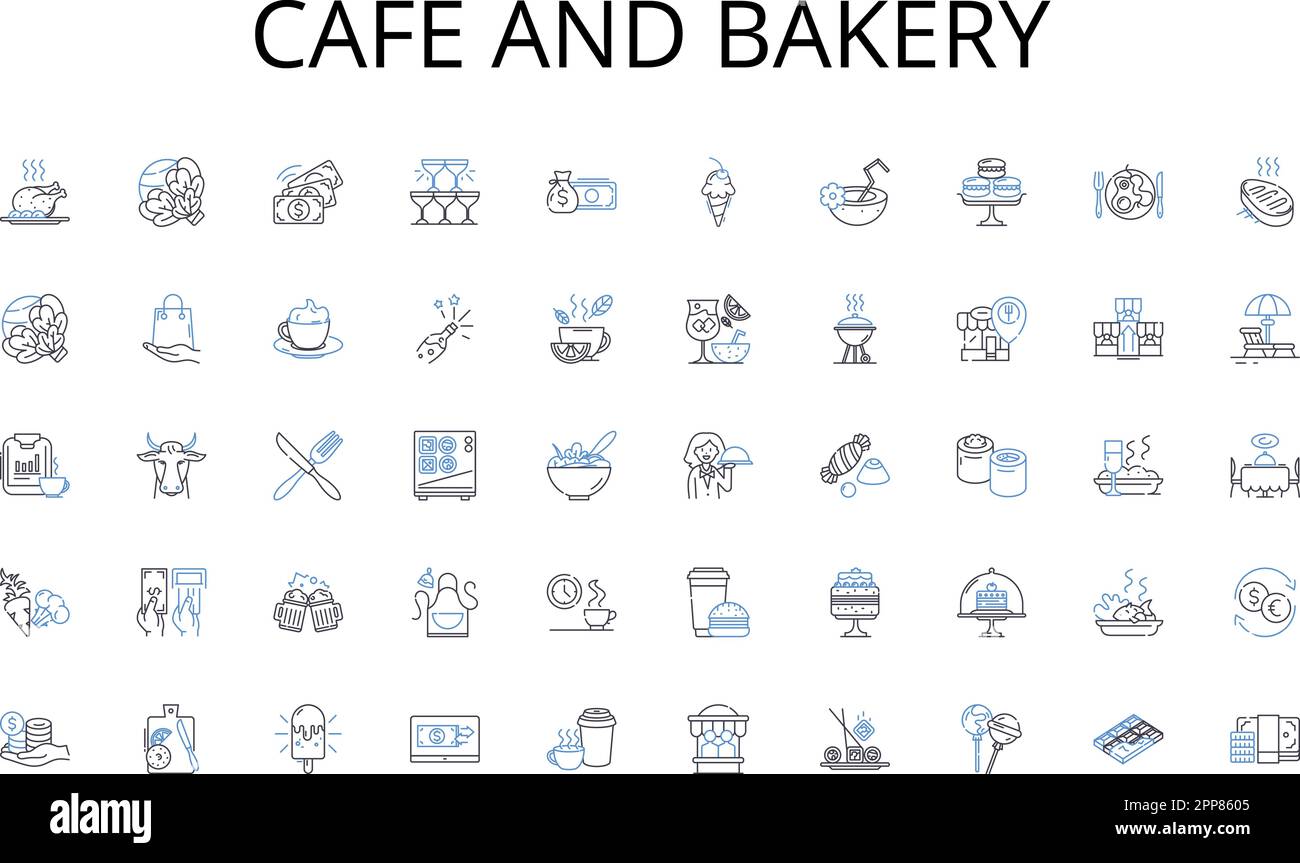 Cafe and bakery line icons collection. Innovation, Imagination ...
