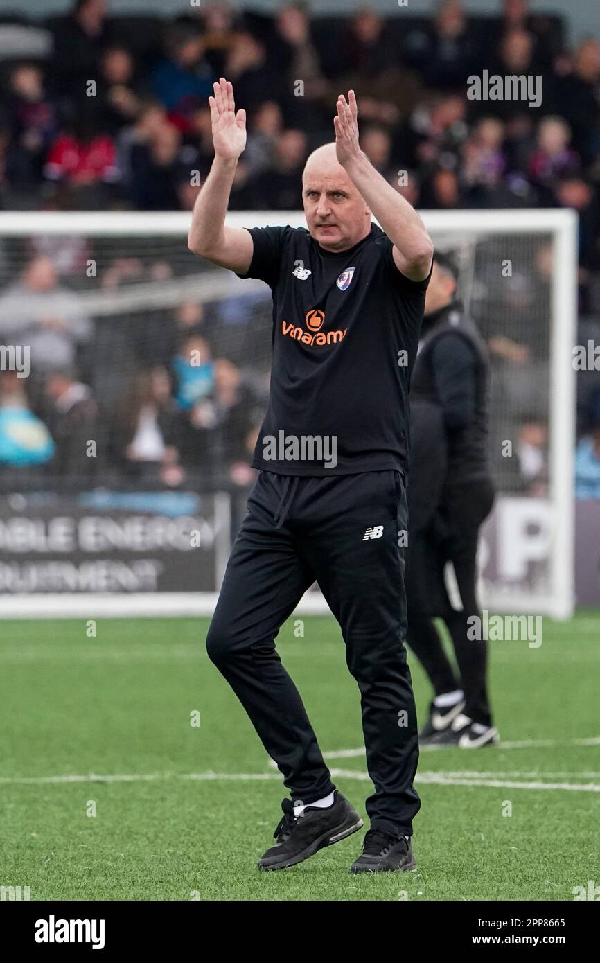 Bromley, United Kingdom on 22 April 2023. Chesterfield Manager Paul ...