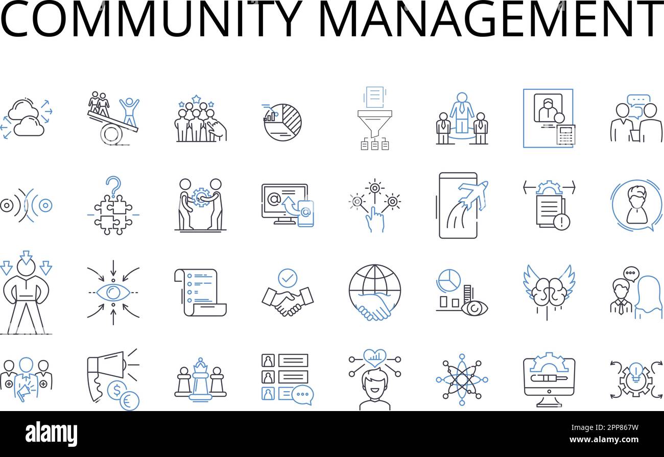 Community management line icons collection. Employee engagement, Brand ...