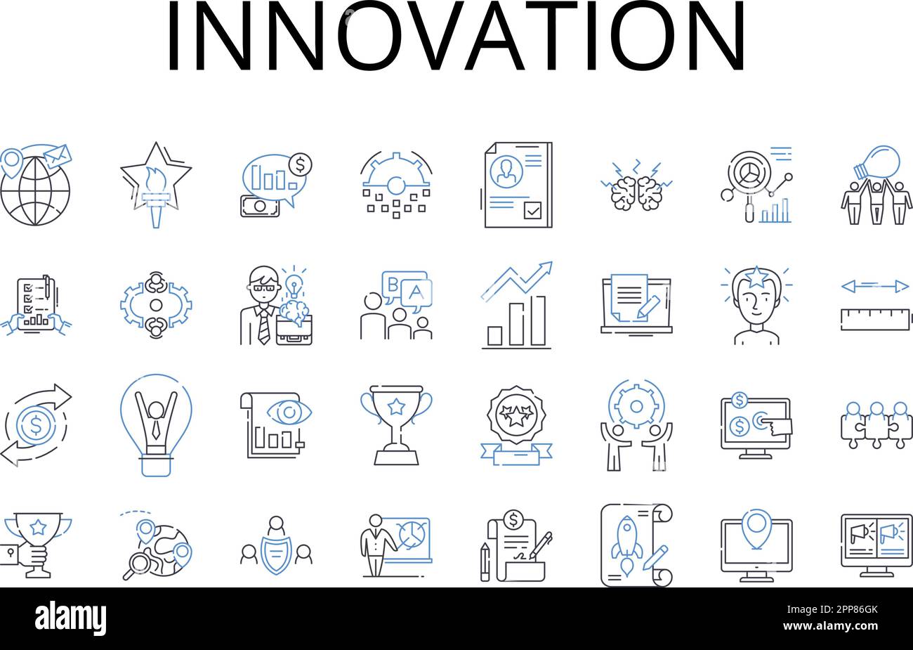 Innovation line icons collection. Creativity, Ingenuity, Originality ...