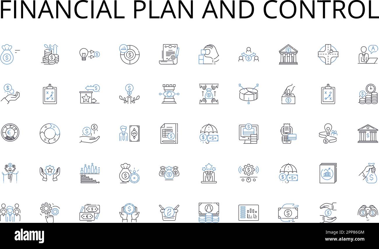 financial plan and control line icons collection. Meetup, Reunion ...