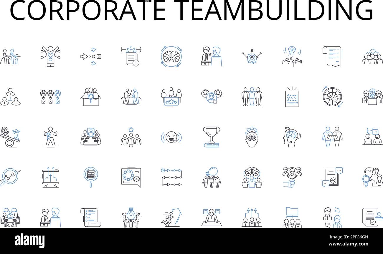 Corporate teambuilding line icons collection. Twin, Mirror, Lookalike ...