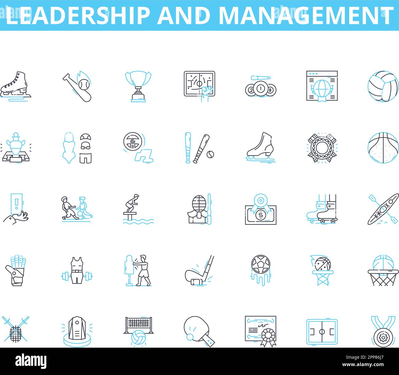 Leadership and management linear icons set. Visionary, Empowerment ...