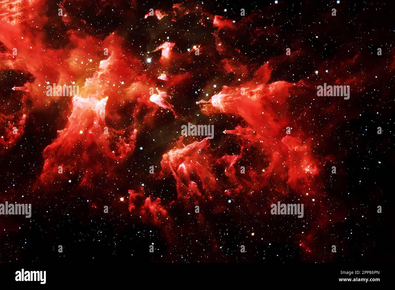 Beautiful red space nebula. Elements of this image furnished NASA Stock ...