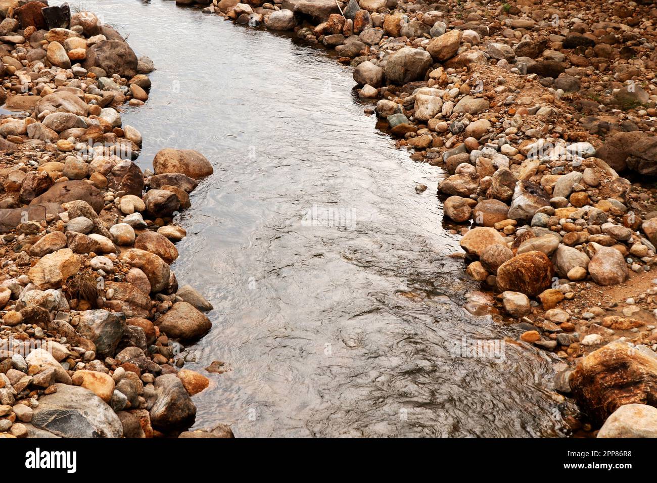 natural beautiful forest and river with pebble stone in kerala Stock ...