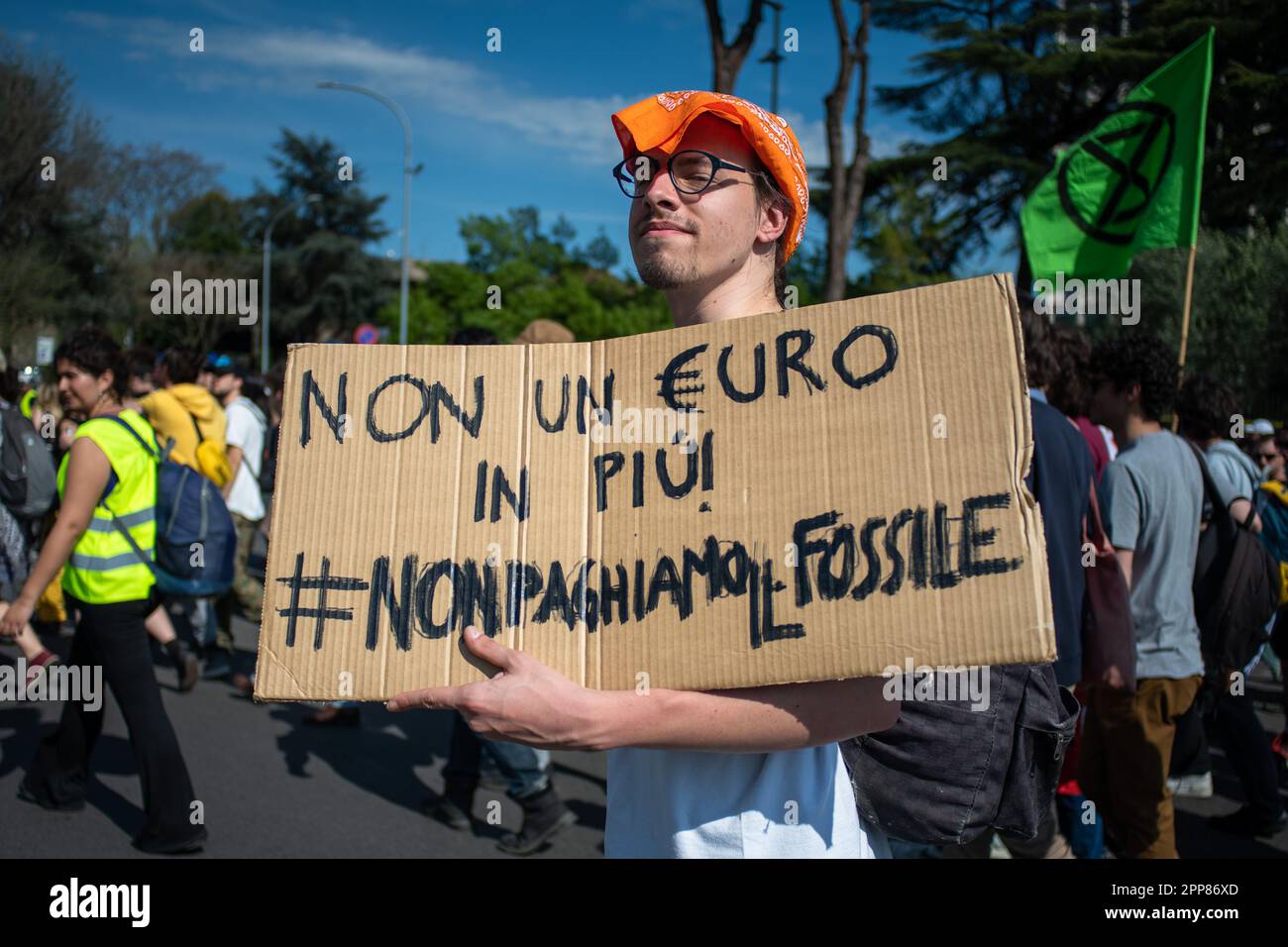 Rome, Italy, April 22nd, 2023. Demonstration organized by the 'Ultima ...
