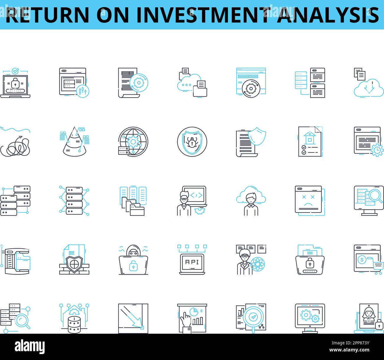 Return on investment analysis linear icons set. Profitability, Capital ... Return on investment analysis linear icons set. Profitability, Capital ...