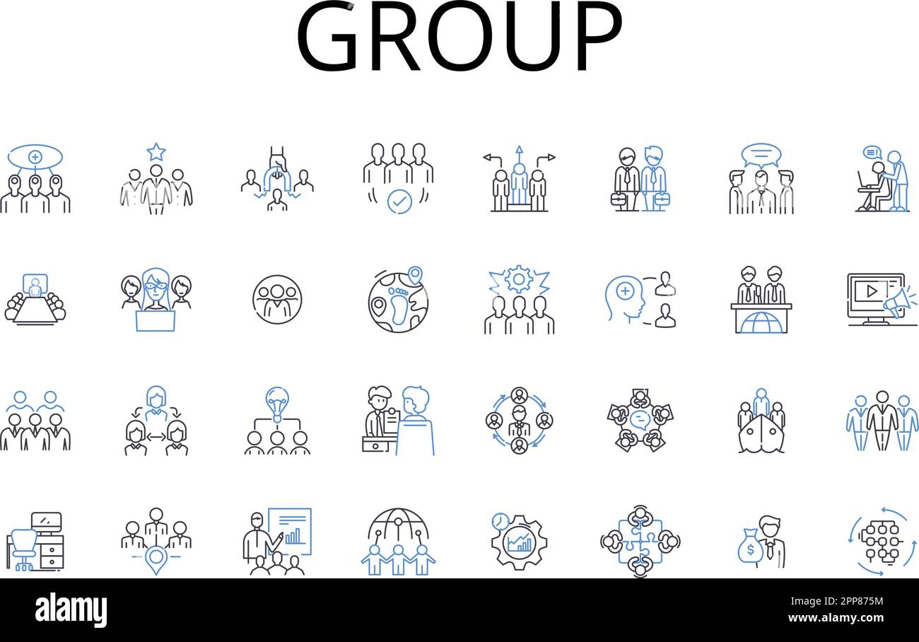 Group line icons collection. Pair, Crowd, Team, Class, Bunch, Company ... Group line icons collection. Pair, Crowd, Team, Class, Bunch, Company ...