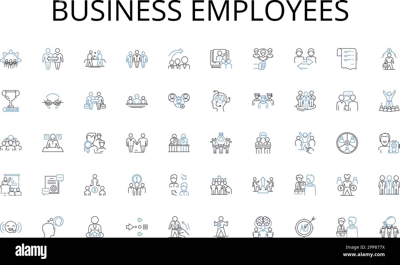 Business employees line icons collection. Increase, Growth, Improve ...