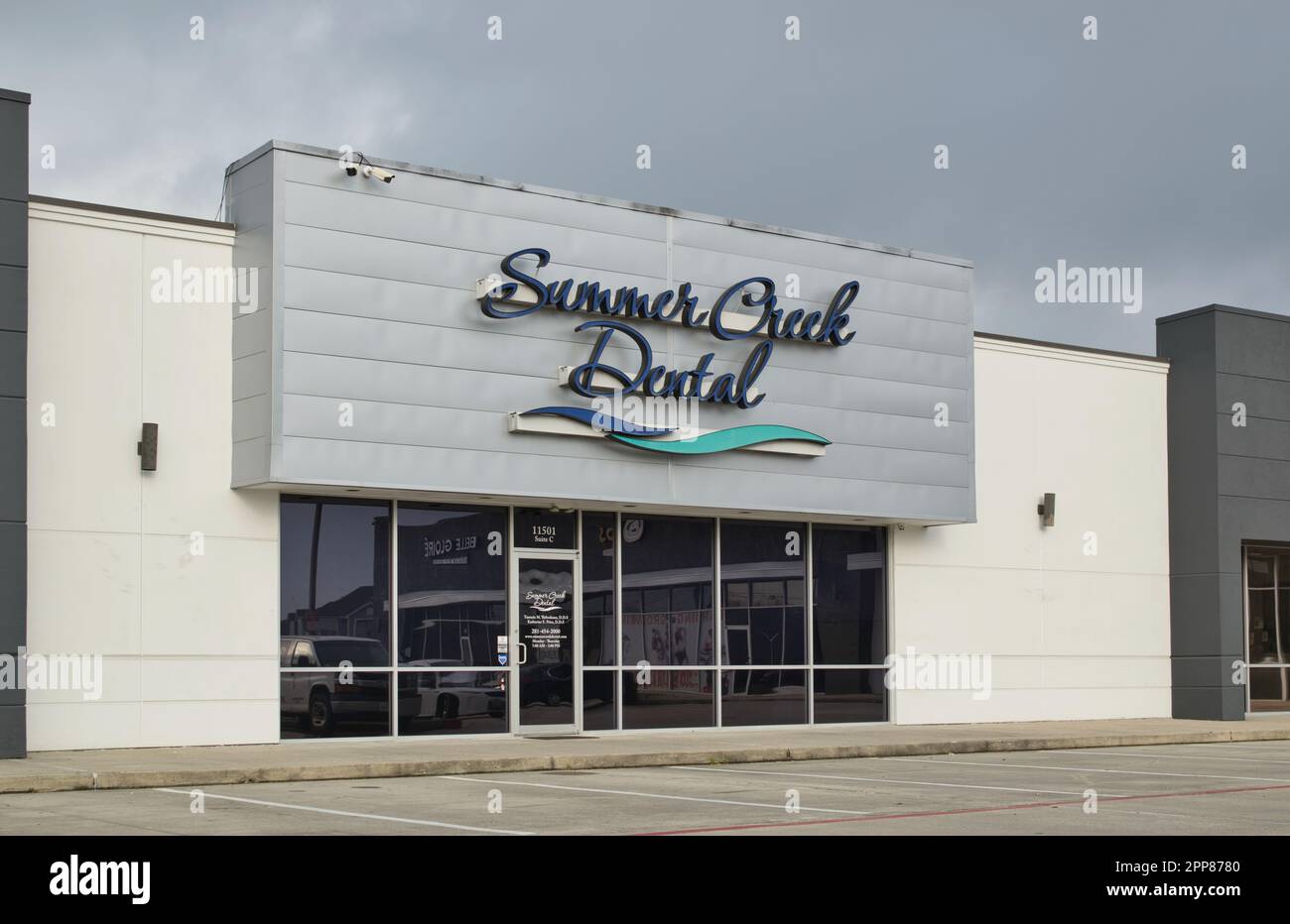 Humble, Texas USA 02-26-2023: Summer Creek Dental clinic exterior in ...