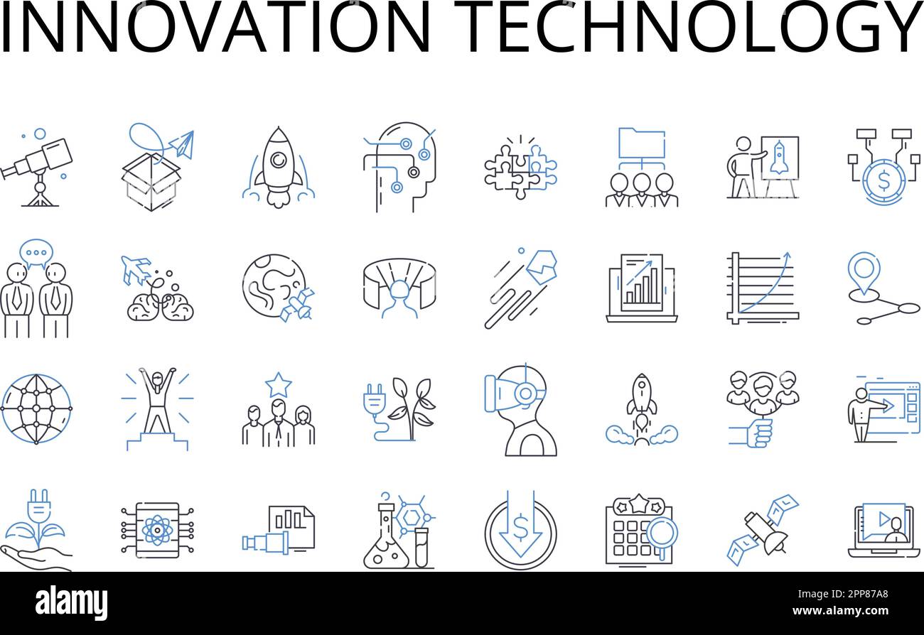 Innovation technology line icons collection. Creativity art, Knowledge ...