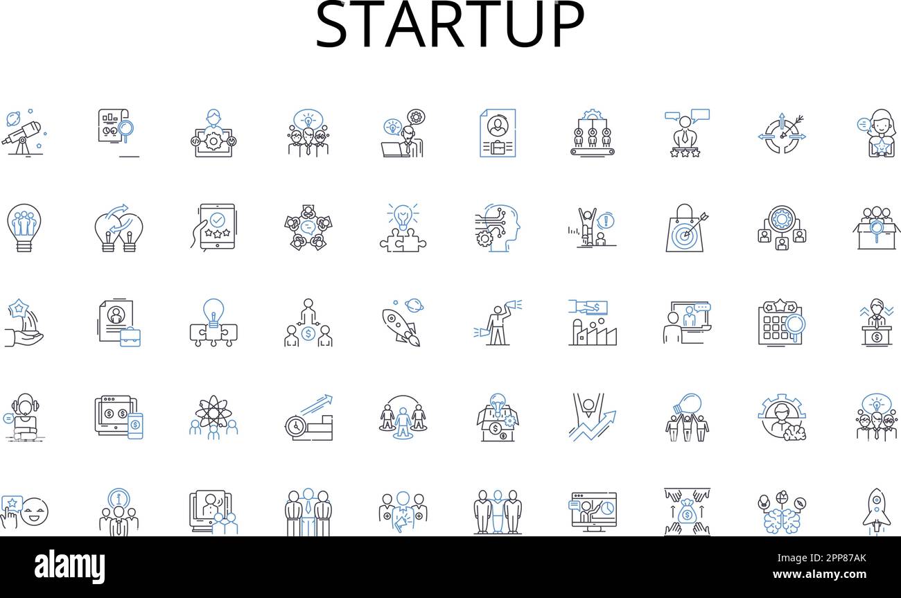 Startup line icons collection. Dedicated, Experienced, Personable ...