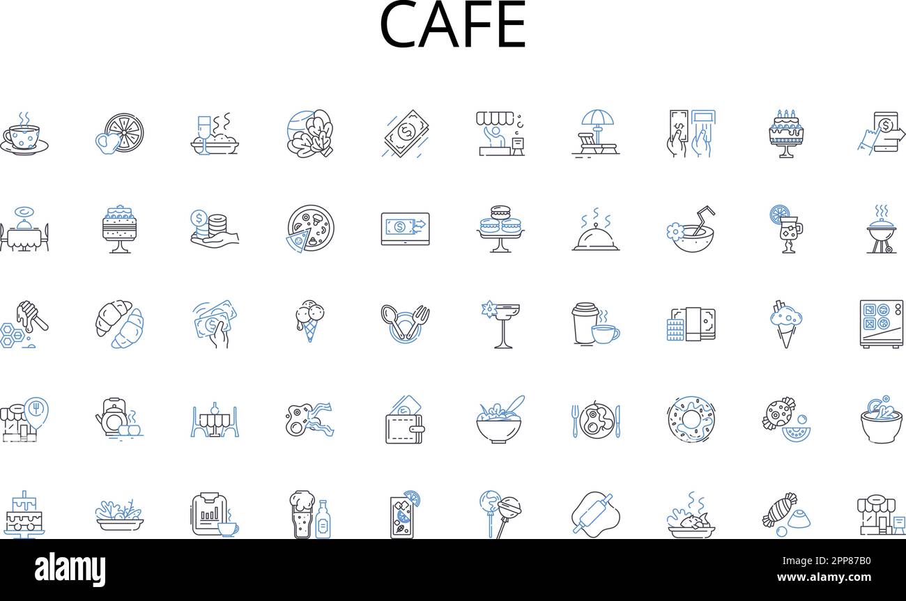 Cafe line icons collection. Customer, Shopper, Prospect, Purchaser ...
