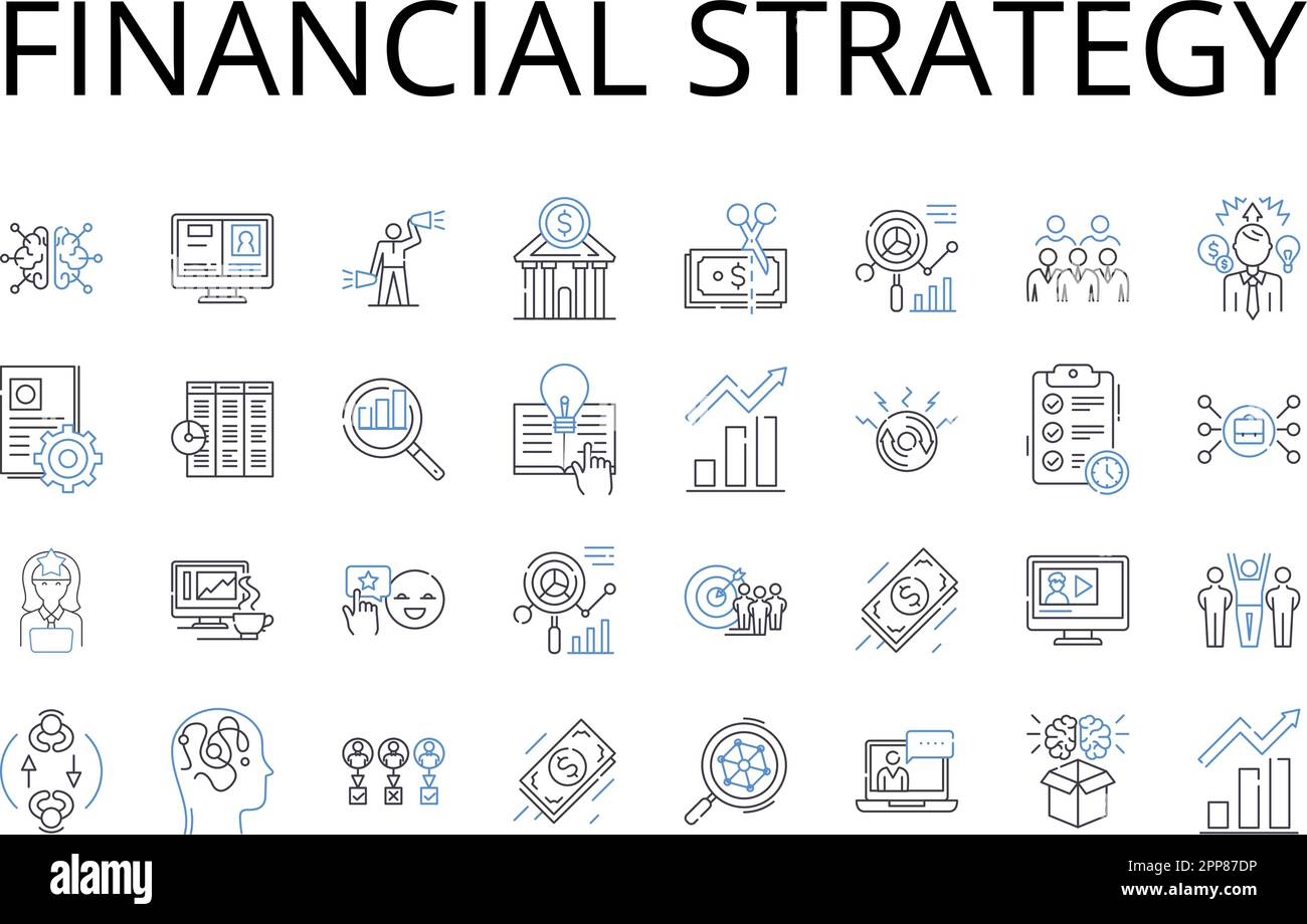 Financial strategy line icons collection. Marketing plan, Business ...