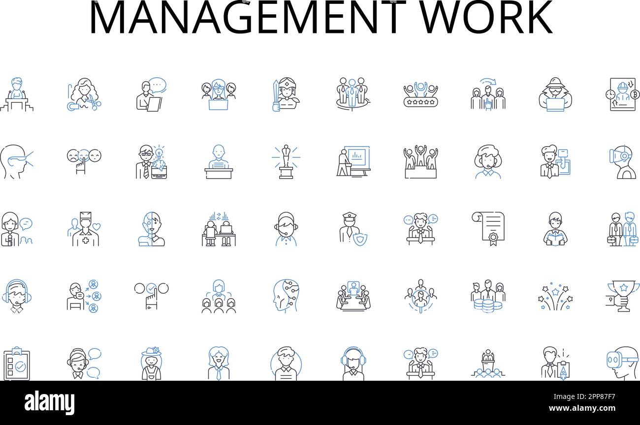 Management work line icons collection. Servant, Transformational ...