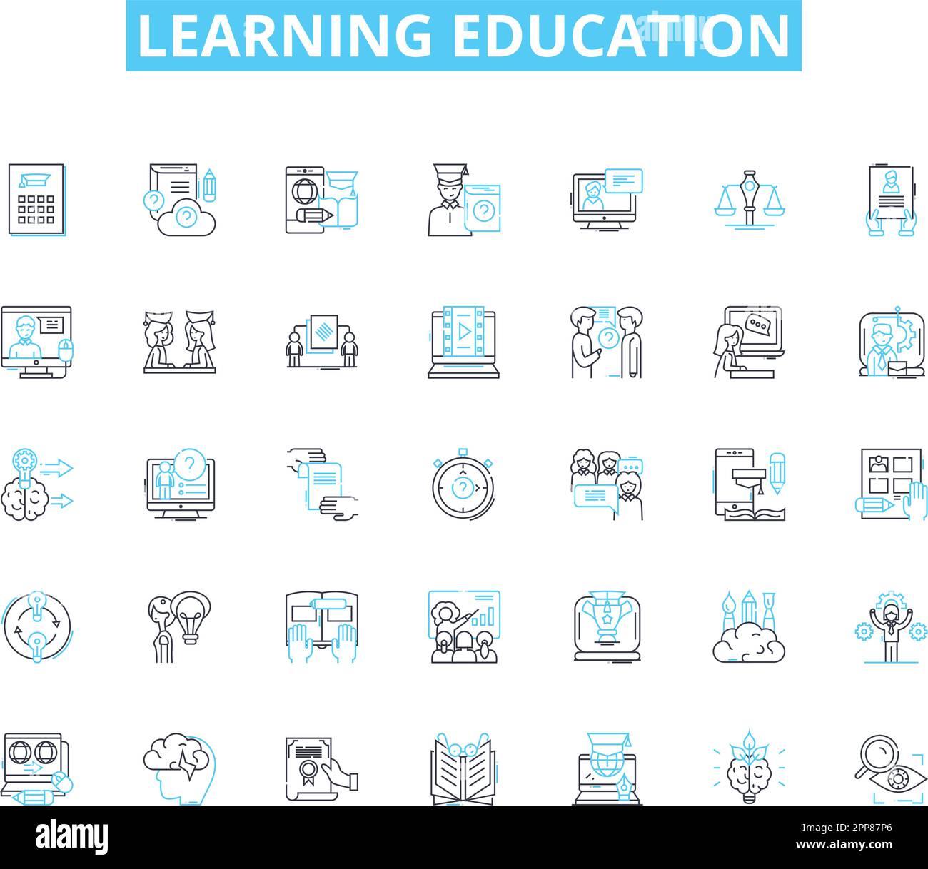Learning education linear icons set. Knowledge, Growth, Insight ... Learning education linear icons set. Knowledge, Growth, Insight ...