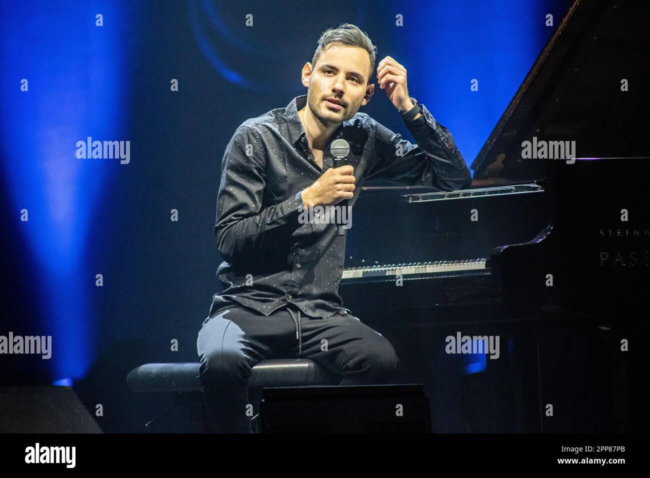 Milan Italy. 22 April 2023. The Hungarian pianist and composer PETER ...